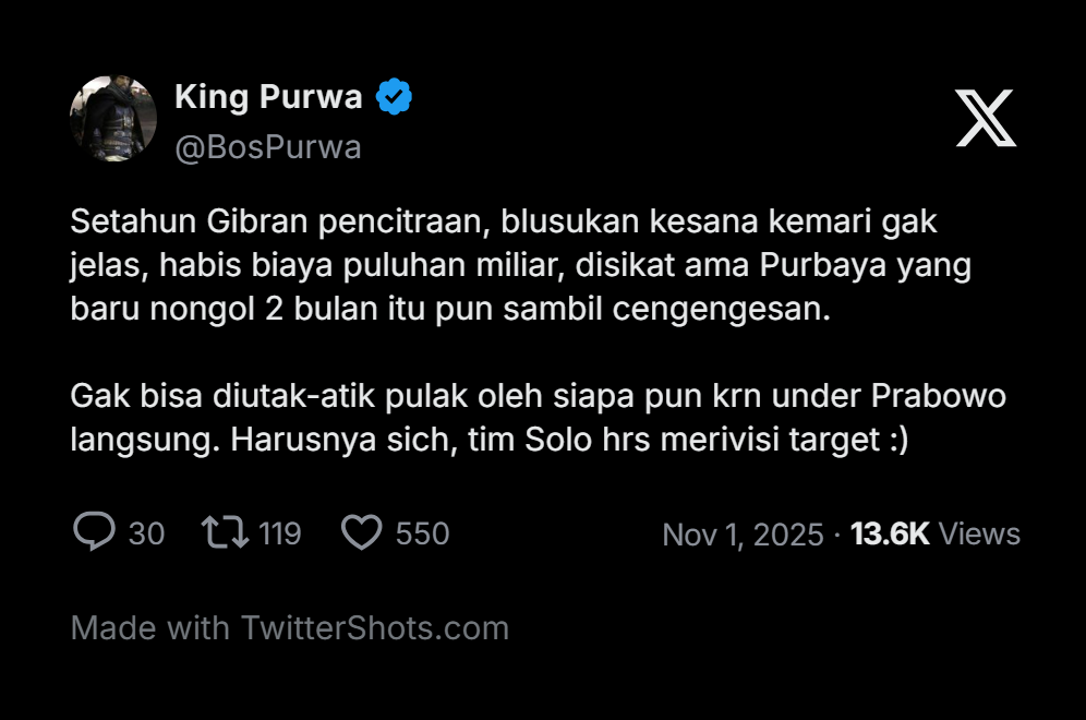 Setahun Gibran pencitraan blusukan kesana kemari gak jelas, disikat oleh Purbaya yang baru ...