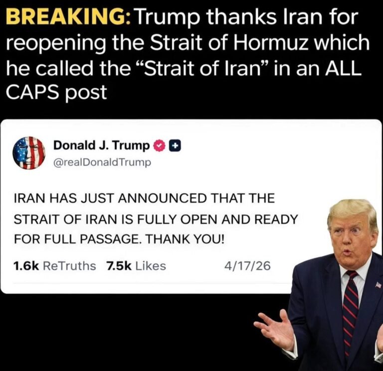Iran Membuka Selat Hormuz, Trump Berterima Kasih. Ini adalah langkah ...